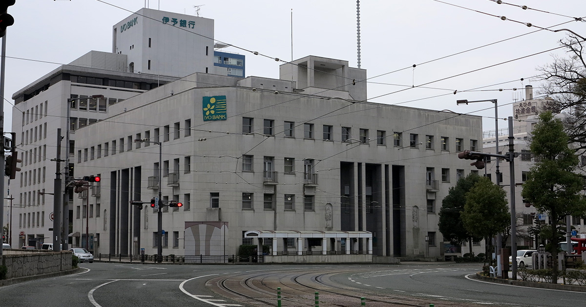 伊予銀行本店 | 日本建築めぐり | 建築パース.com